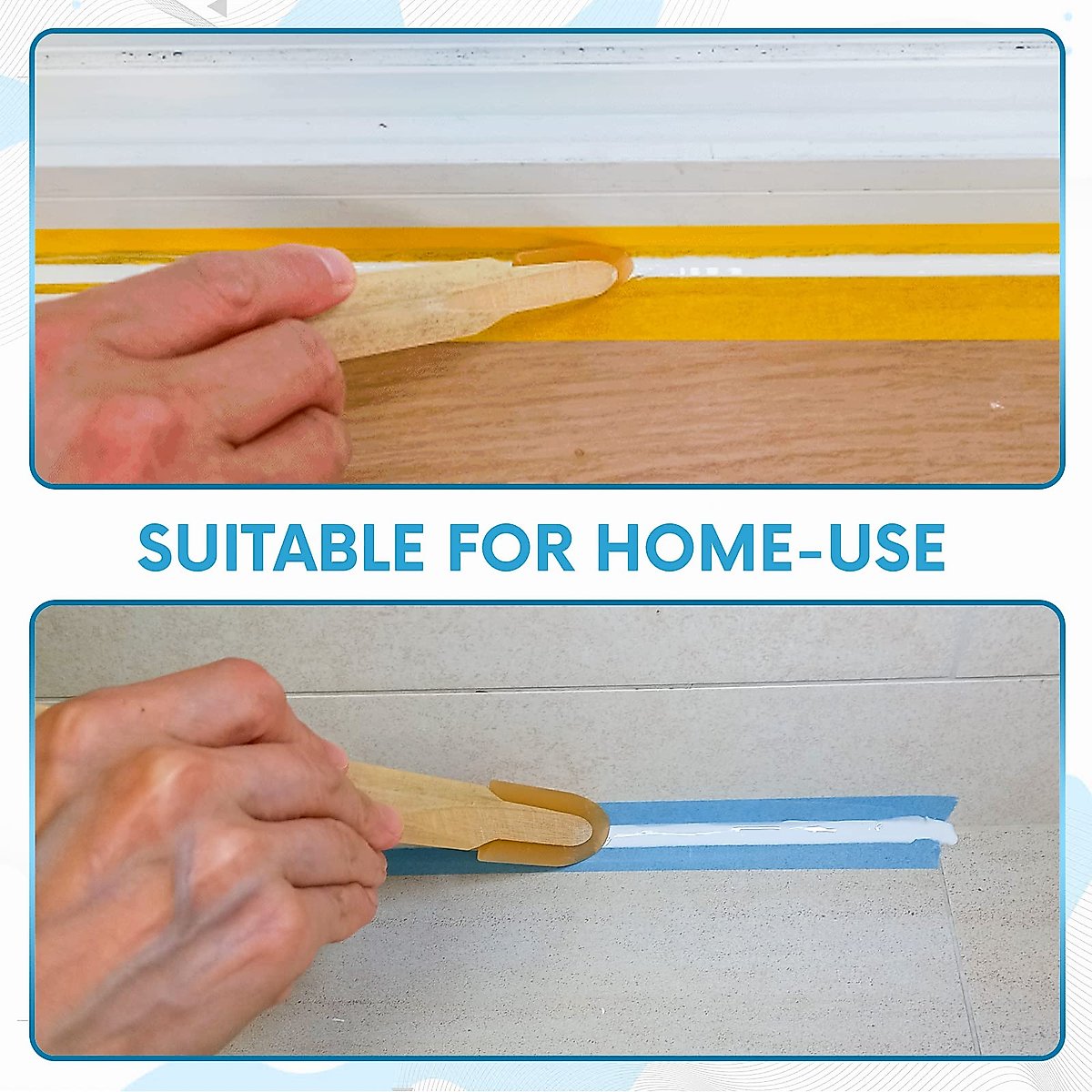 JMIBASIC Grout Caulk Finishing Tool - Multi Size 4 Pieces Set - Smooth Grout Sealant Silicone Caulking Tool - Rubber Spatula Spreader - Grout Sealer Applicator - Ergonomic Handle Grip_ABS (1.1 Inch)