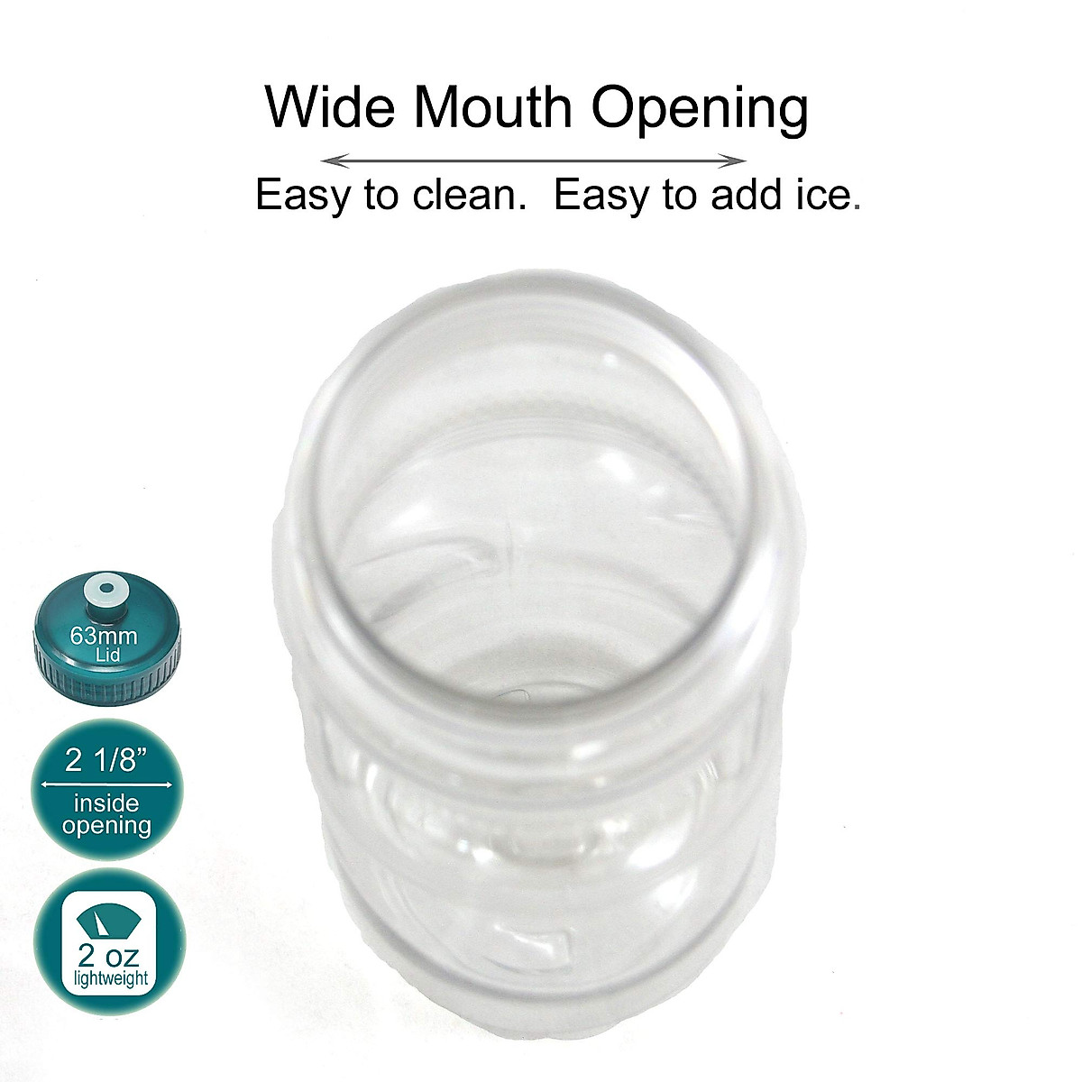 Rolling Sands 24 Ounce BPA-Free Clear/Clear Plastic Water Bottles, Set of 10, Made in USA