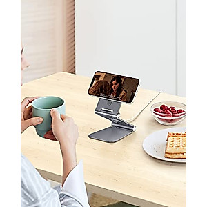 Stand for MagSafe Charger, OMOTON Foldable Phone Stand Holder for MagSafe Accessories， Compatible with iPhone 14/13/12 Pro Max/Pro/Mini, Charger for MagSafe Not Included, Gray