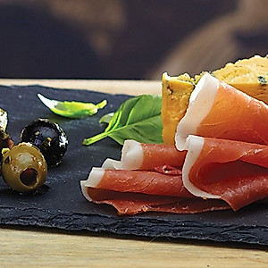 Artesa Tableware, Slate Serving Platter with Brushed Metal Handles, 60 x 15cm, with Gift Box