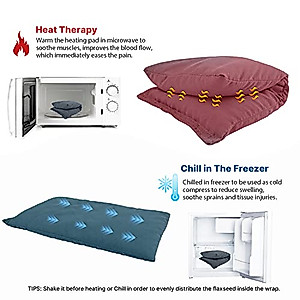 Microwave Heating Pad, 6.5 x 12“ Microwavable Heating Pads for Neck and Shoulders, Moist Heat Pack Pillow Warm Compress for Knee, Muscles, Joints, Wrist, Abdomen (Dark Gray)