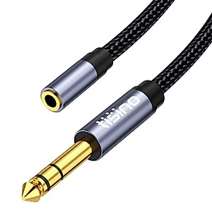 Tisino 3.5mm to 1/4 Headphone Jack Adapter Cable 6.35mm 1/4" Male to 1/8" Female Adapter for Headphones, Amplifiers, Guitar Amp, Keyboard Piano, Home Theater, Speaker, Mixing Console - 1 feet