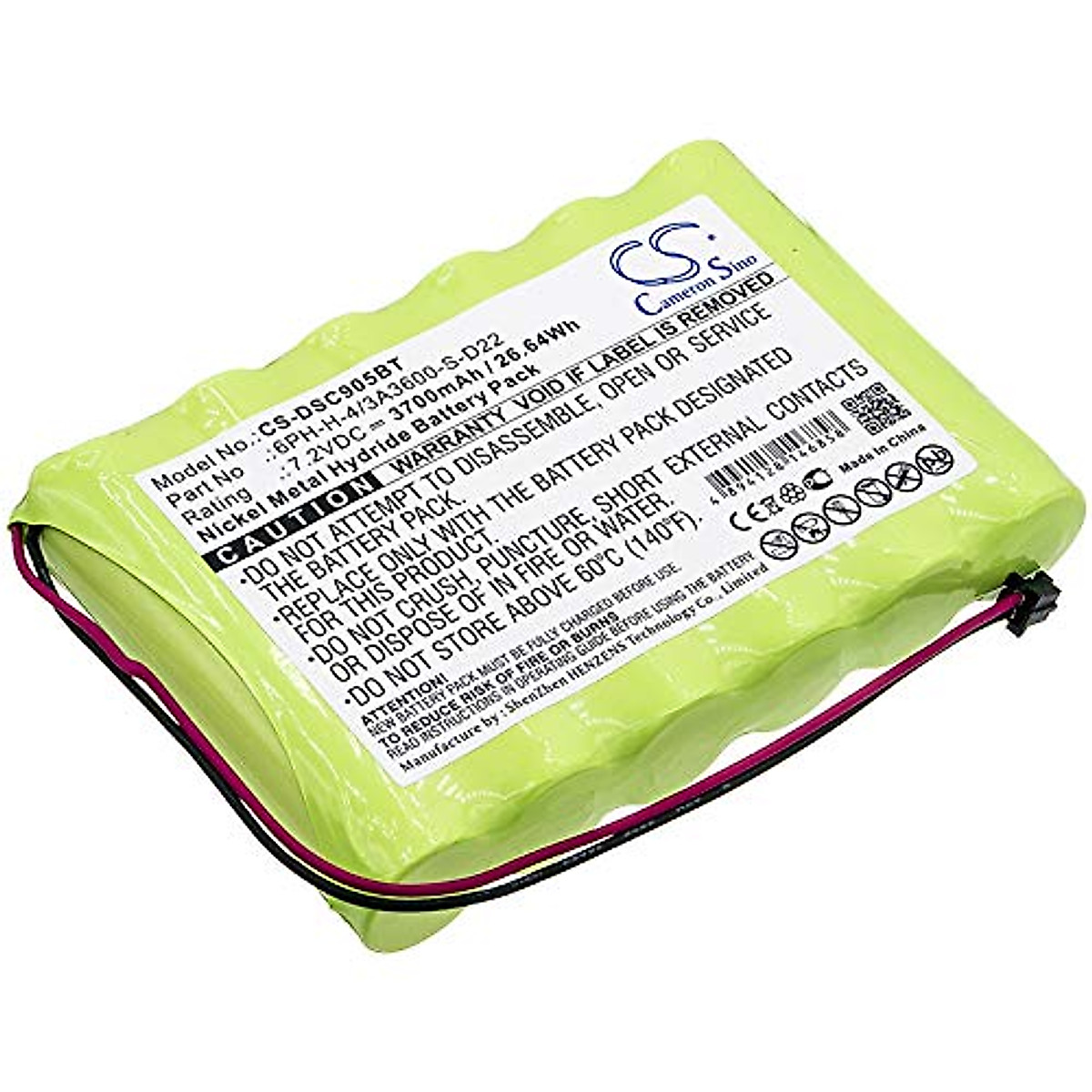 Ejjinenbby (3700mAh/7.2V), Battery Replacement for ADT Impassa Wireless Alarm Systems, Battery