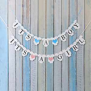 CoolerthingsDG, its a Boy or its a Gril banner " Christening Baby Shower Garland Decoration, gender reveal banner, Baby Shower Decorations Boy or Girl Banner Gender Reveal Bunting Flag Baby