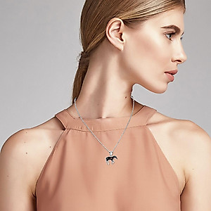 Shop LC 925 Sterling Silver Black Onyx Horse Pendant Birthday Gifts for Women