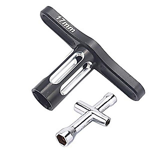 ShareGoo RC 17mm Wheel Hex Wrench Nut Driver & 4mm 5mm 5.5mm 7mm Wheel Hub Cross Socket Spanner Tools Compatible with 1/8 1/10 RC Car Truck Crawler Truggy Buggy Tires