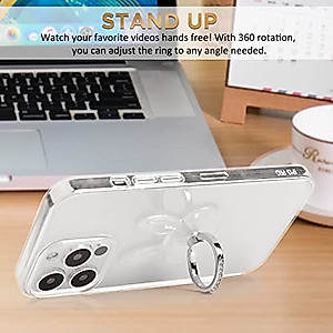 Clear Ring Holder Finger Stand Set of 2, Mavis's Diary Cute Bling Cell Phone Grip 360°Rotation Universal Luxury Crystal Metal Kickstand (Bear & Rabbit & Cat)