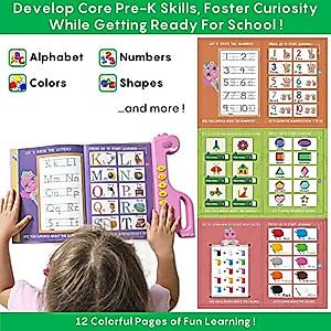 Curious 2 Learn ABC Learning for Toddlers, Busy Book, Speech Therapy, Alphabet Sound Book, Preschool Learning Activities, Letter Tracing, English & Spanish, Educational Toys - Age 3+ Girls / Boys