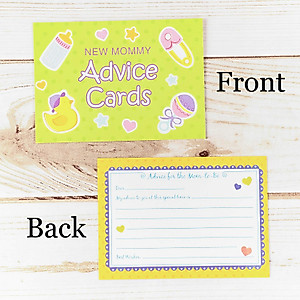 Super Z Outlet 24 Pack Mommy Advice Cards Baby Shower Games Gender Neutral Fun Party Favors Parents-To-Be