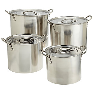 Star Crafts 4 Piece Stainless Steel Stock Pot Cookware Set Contains 4 Stockpots and 4 lids