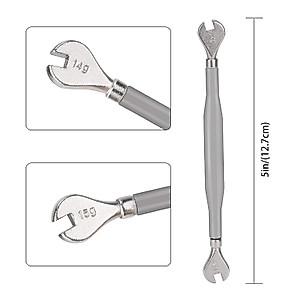 QKURT 3 Pack of Bike Spoke Wrench Kit, Forged Steel Bike Rim Correct Tool Bicycle Spoke Tool-Grey