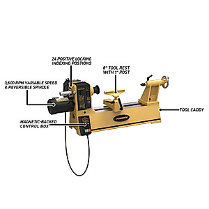 Powermatic PM2014, 14" x 20" Benchtop Woodworking Lathe, 1Ph 115V (1792014)