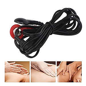 Electrode Wire, 5pcs Black Electrode Wire 2.35mm Plug Electrode Wire Replacement Wires for Digital Machine 4.9ft