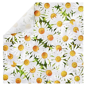 Juvale 100 Pack Decorative Daisy Floral Paper Napkins, 2-Ply, 6.5x6.5”, Napkins for Garden Bridal Shower, Tea Party, Wedding & Decorative Party Supplies