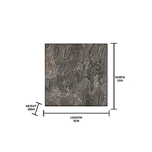 FloorPops FP3330 Brownstone Peel & Stick Floor Tiles, Brown