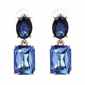 Statement Earring Shinyopal Crystal Stud Earrings Women 3 Colors Natural Stone Jewelry Hot Pink