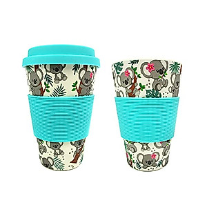 TINYMILLS Koala 14oz Travel Mug Eco-Friendly Reusable Plant Fiber Travel Mug Birthday Gift Stocking Stuffer Teacher Birthday Holiday Gift