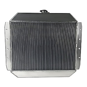 DEMOTOR PERFORMANCE 3 Row Aluminum Radiator For Ford F100 F150 F250 F350 / Bronco AT MT 1966-1979