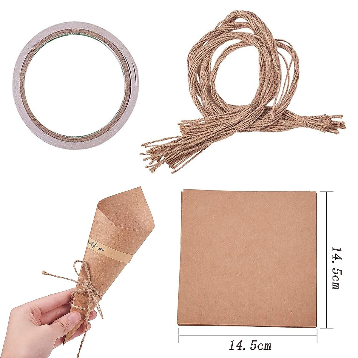 Wedding Confetti Cones, Hsxxf 50PCS Wedding Confetti Holder Stand Box Tray Laser Cut Hollow Confetti Cones Candy Gift Boxes with Hemp Ropes for Wedding Party Decoration