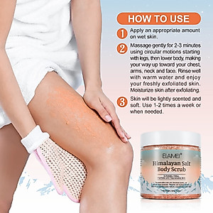 Moulis Himalayan Salt Body Scrub Natural Exfoliating Salt Scrub for Acne, Cellulite, Deep Cleansing, Scars, Wrinkles, Exfoliate and Moisturize Skin Infused with Collagen and Stem Cell