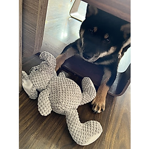 CIXOXIZ Squeaky Dog Toys,Durable Stuffed Pet Toys,Stuffed Pet Toy,Plush Corduroy Dog Toy,Elephant Squeaky Plush Dog Toy, Durable Plush Dog Toy,Chew Guard Toy,Dog Chew Toys,Cotton Rope Dog Toy