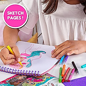 L.O.L. Surprise! O.M.G. Ultimate Fashion Designer by Horizon Group USA, Color & Create Outfits & Make-Up Looks for The O.M.G. Sisters, Includes 2 Sketchbooks, 5 Surprises, Stickers, Stencils & More
