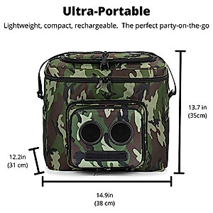 Super Real Business The #1 Cooler with Speakers on Amazon. 20-Watt Bluetooth Speakers for Parties/Festivals/Boat/Beach. Rechargeable, Works with iPhone & Android (Camo, 2023 Edition)