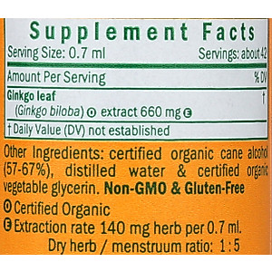 HERB PHARM Organic Ginkgo Extract, 1 FZ