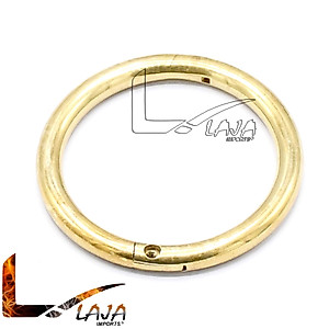 LAJA IMPORTS Bull Cow Nose Ring + Screw Animal Brass Cattle Farm Ranch Show Halter Livestock Veterinary Gold