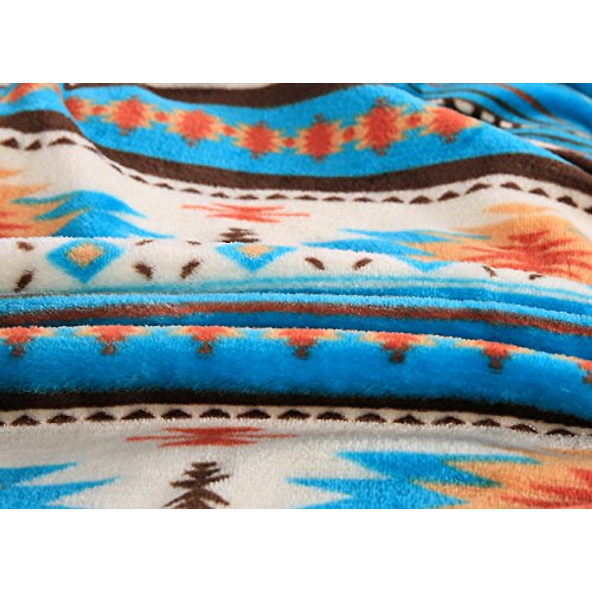 All American Collection Super Soft Ultra Comfort Plush Microfiber Solid Throw Blanket for Couch Home Bedroom Living Room (King, Beverly Blue Southwest)