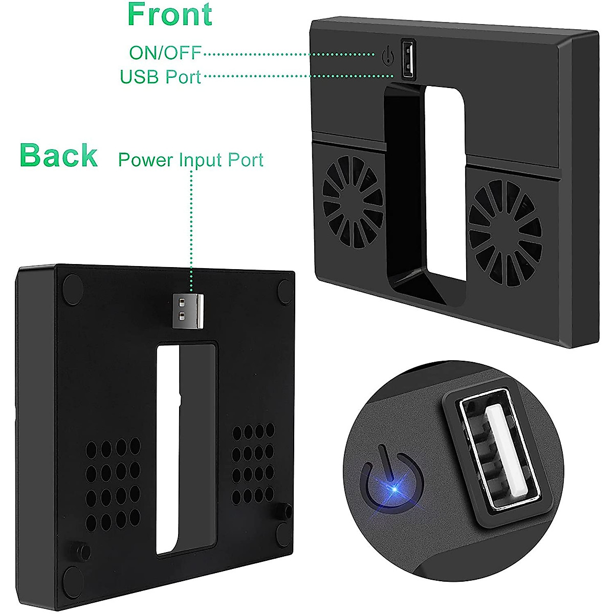 Linkstyle Cooling Fan for Xbox Series X, USB Powered Vertical Cooling Stand Cooling System with Dual Fans and 1 USB Port