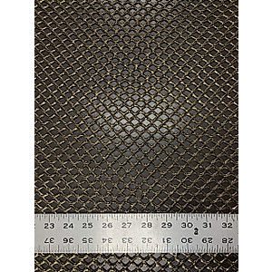 Diamond Mesh Big Hole 0.5 Inch with or Without Silver Foil Stretch Polyester Spandex Mesh Fabric by The Yard (Black with Gold Foil)