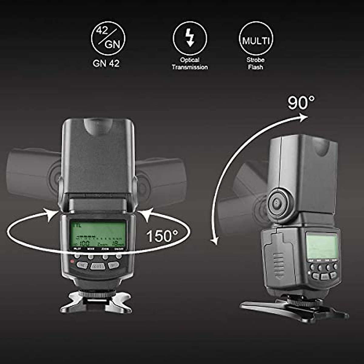 Meike MK430 TTL Flash Speedlite Compatible with Nikon D7100 D5300 D5200 D3500 D3100 D600 D800 D3200 D90 D80 D300 D7500 D780,etc