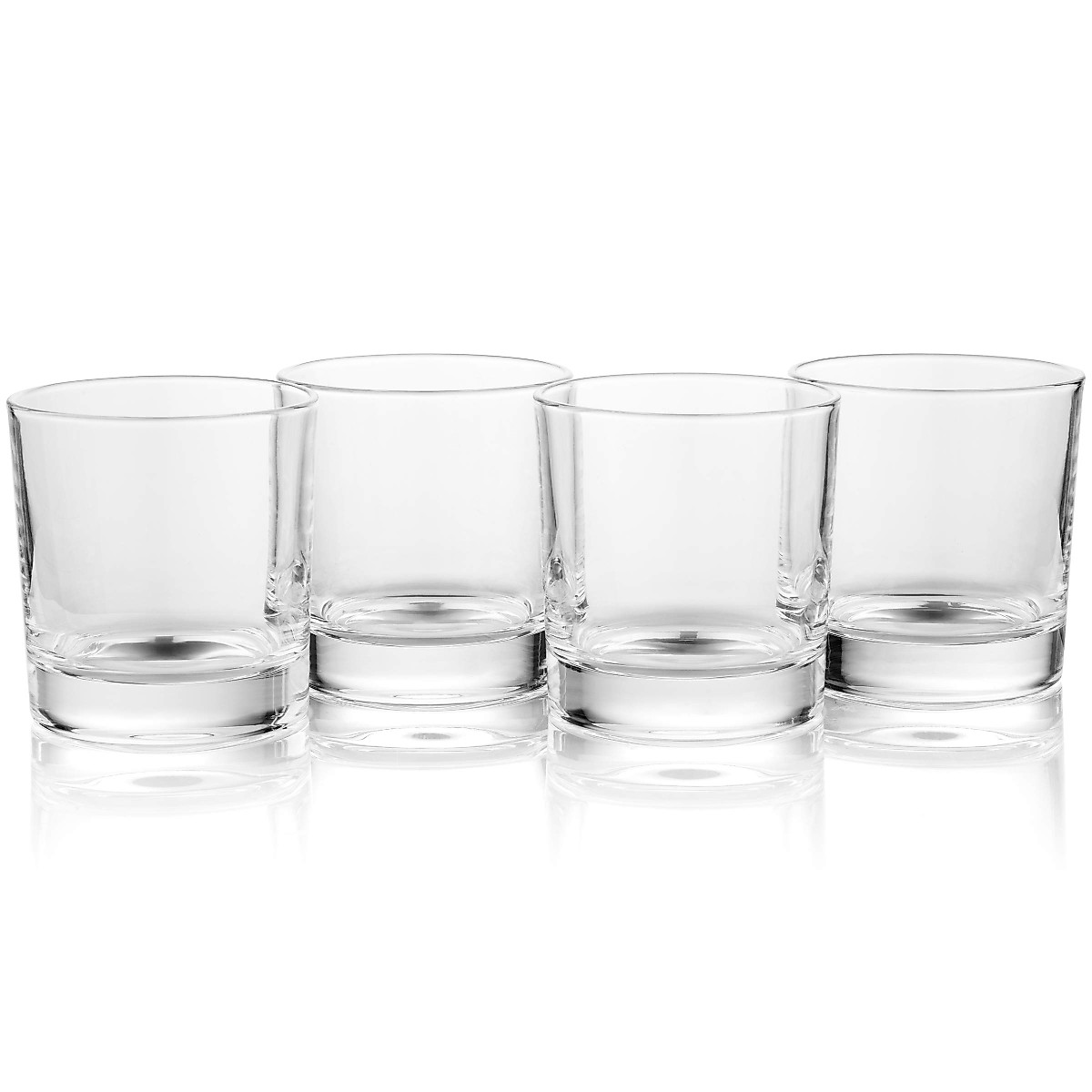 Whiskey Glasses Set of 4 Simple Design | Bar Glasses | Old Fashioned Tumblers | Lowball Glasses | Rocks Glasses | 12 OZ Drinking Glass