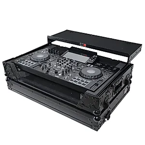 ProX XS-XDJRX3WLTBL ATA Flight Case For Pioneer DDJ-REV5 XDJ-RX3 DJ Controller w/Laptop Shelf, 1U Rack Space & Wheels Black
