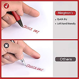 mingtron Gel pens, 30 Pack Red Pens Fine Point, No Smear Ink Pens for Left Hand, Click Pens Bulk, Retractable Rollerball Pens for Smooth Writing, 0.5MM, Red Ink