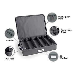 Covermates Keepsakes Flatware Storage Box – Stackable, Reinforced Handles, China Storage, Graphite
