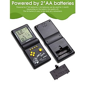 HLF 3.5-inch Large Screen Retro Brick Game Console for The 80s/90s Build in Block Game Racing/Tank Game Built-in 23 Classic Games Nostalgic Puzzle Children's Game Console (Black)