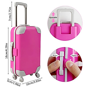 COSYOO 17 PCS Doll Travel Set Suitcase American Doll Accessories for Girl 18 Inch Including Suitcase Luggage A Set of Clothes Slippers Sunglasses Camera Laptop Unicorn Pillow Blindfold