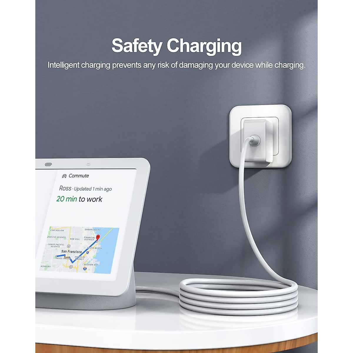 AC Charger Fit for Google Nest Hub Max Smart Speaker 10" Smart Display Wall Power Supply Adapter Cord (Not Fit Nest Hub)