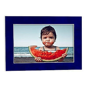 8.5x11 Mat for 5.5x8.5 Photo - Precut Royal Blue Suede Picture Matboard for Frames 8.5 x 11 Inches - Bevel Cut to Display Art 5.5 x 8.5 - Acid Free Pack of 100 MATS with Backing Boards & Clear Bags