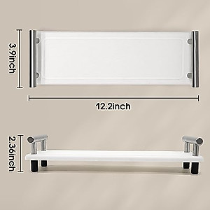 Water Absorbing Stone Tray for Sink, Diatomaceous Earth Fast Drying Stone Sink Caddy Tray for Bathroom Kitchen -White