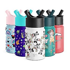 Simple Modern Disney Mickey Mouse Toddler Water Bottle with Straw Lid | Reusable Insulated Stainless Steel Kids Cup | Summit Collection | 10oz, Mickey Mouse Retro