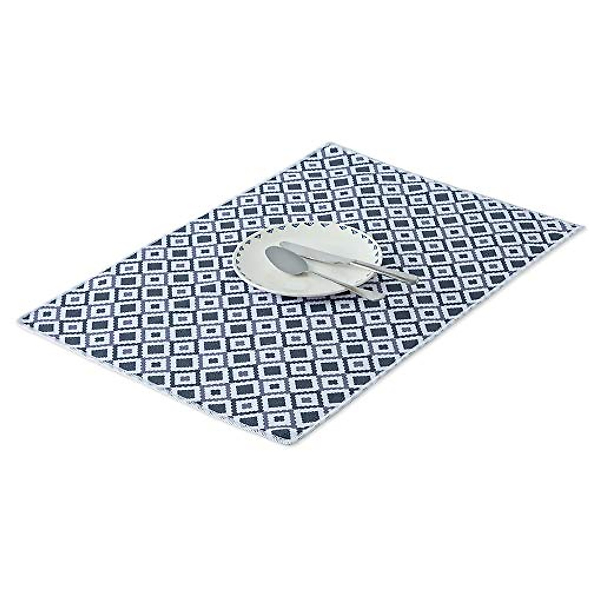 figolo Microfiber Kitchen Towels - Dish Towel Geometry Set of 4, Super Absorbent and Soft, 26 X 18 Inch