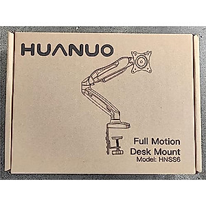 HUANUO Single Monitor Mount, 13 to 32 Inch Gas Spring Monitor Arm, Adjustable Stand, Vesa Mount with Clamp and Grommet Base - Fits 4.4 to 19.8lbs LCD Computer Monitors