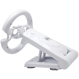 OSTENT Multi-angle Racing Game Steering Wheel Stand for Nintendo Wii Console Controller Color White