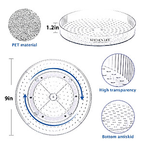 Lazy Susan Organizer- 3 Pack Lazy Susan Turntable for Kitchen,Cabinet, Pantry,Table, Fridge, Bathroom, Countertop, Vanity, 9 Inches, Clear