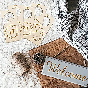 7 Pieces Baby Closet Size Divider Wooden Kids Closet Organizers Hanging Closet Dividers from 1T to 7T for Home Nursery Baby Kids Newborn Infant Clothes