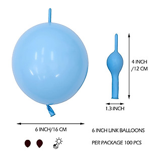 IN-JOOYAA 6 Inch White Latex Link Balloon 100 Pcs Quick Linkable Balloon for Party Decoration