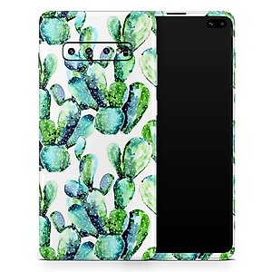 DesignSkinz Watercolor Cactus Bloom V1 Protective Vinyl Decal Wrap Skin Cover Compatible with The Samsung Galaxy S20 (Screen Trim & Back Glass Skin)